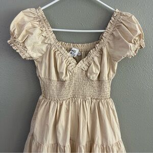 Princess Polly | Dresses | Princess Polly Daniela Beige Tiered Mini ...